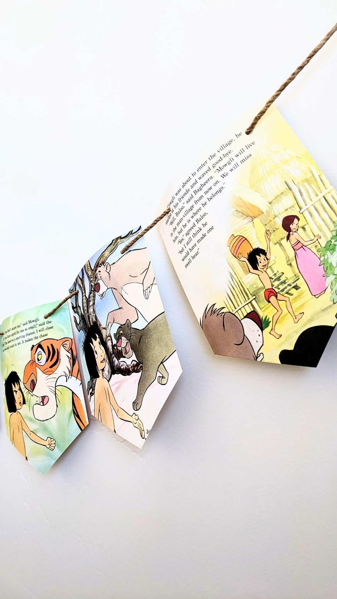 Jungle Book Book Page Garland, Children's Party Banner, Bedroom ...