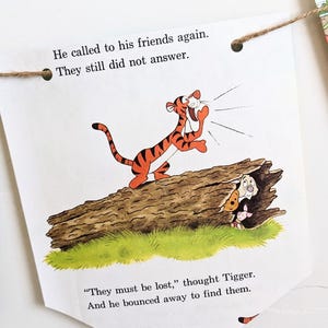Winnie the Pooh and Tigger Too Book Page Garland, Children's Party ...