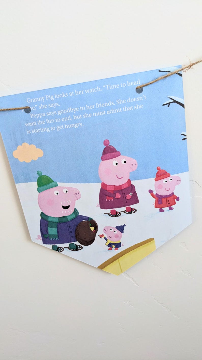 Peppa Pig: Hooray for Snow Golden Book Page Garland, Children's Party ...