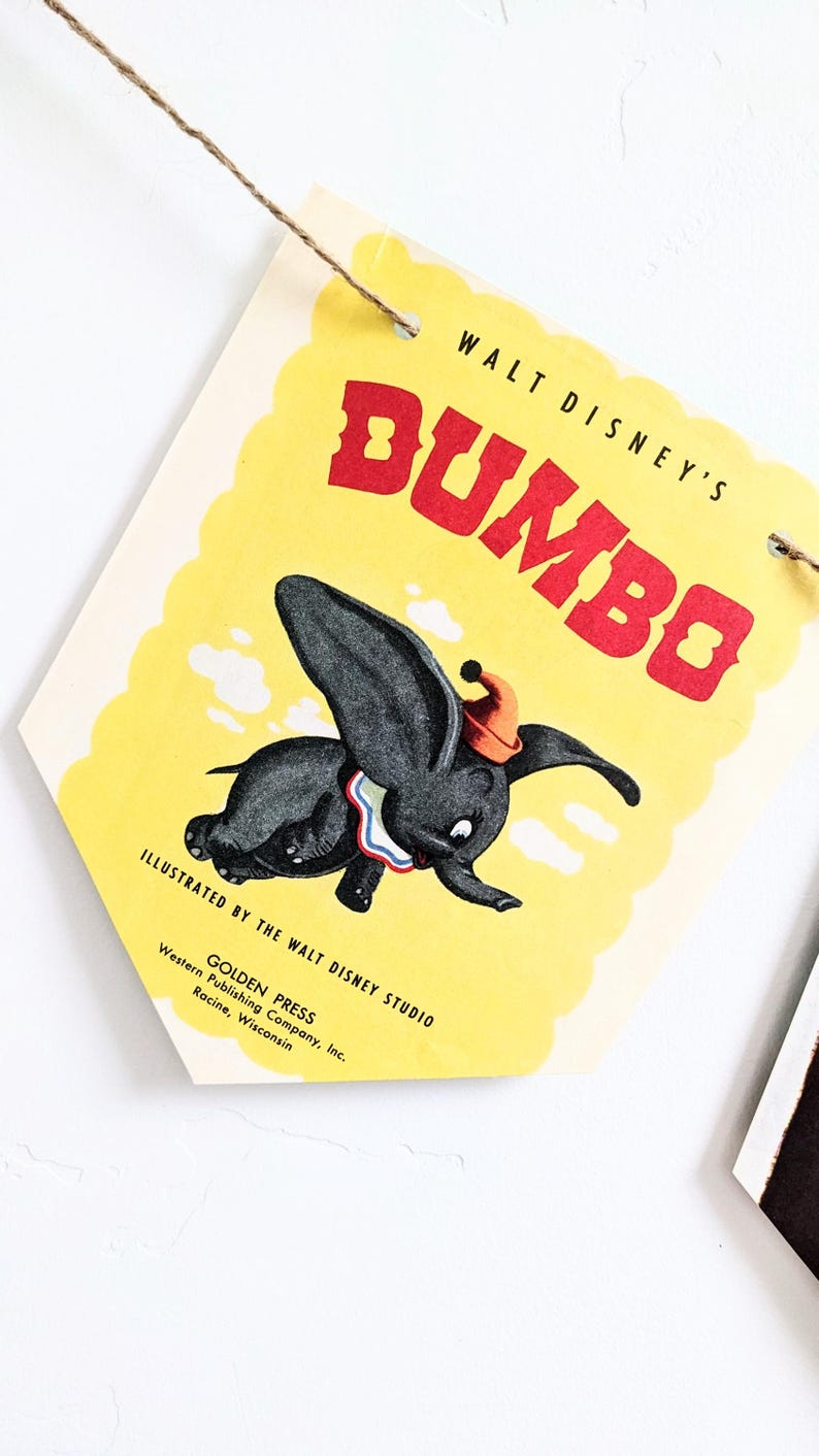 Dumbo Book Page Garland, Children's Party Banner, Bedroom Decoration - Etsy