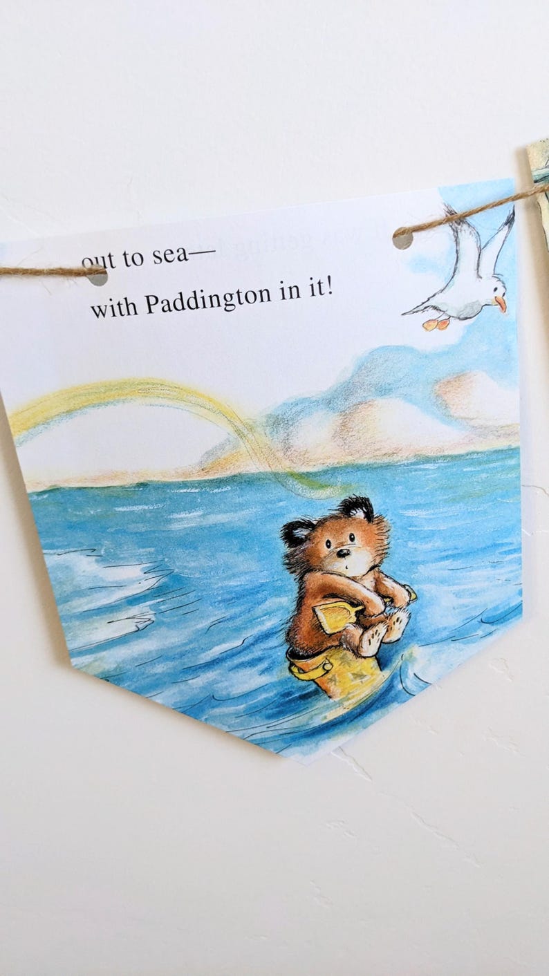 Paddington Bear Book Page Garland, Children's Party Banner, Nursery ...