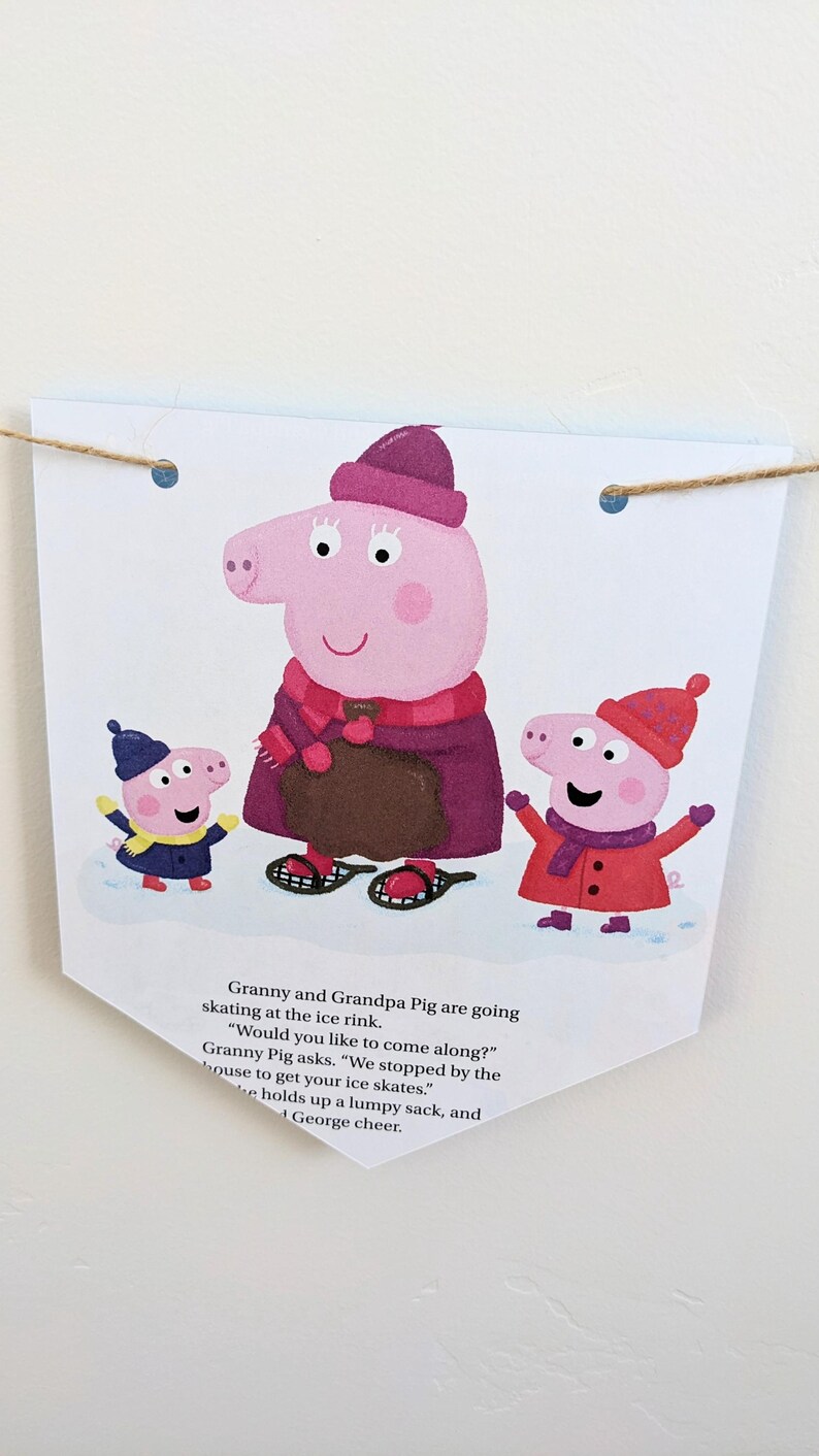 Peppa Pig: Hooray for Snow Golden Book Page Garland, Children's Party ...