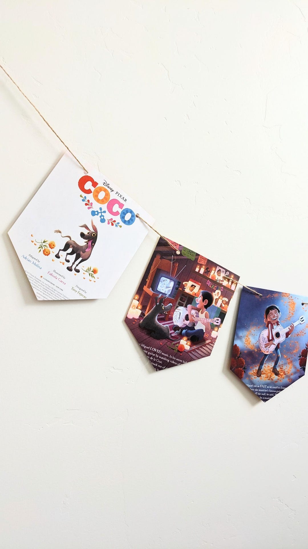 Coco Golden Book Page Garland, Children's Party Banner, Nursery Rhyme ...
