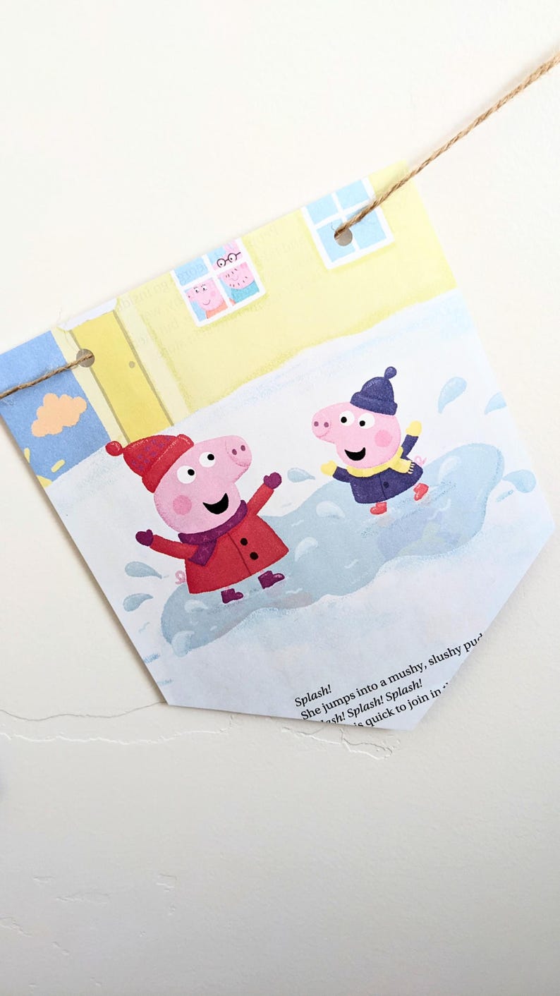 Peppa Pig: Hooray for Snow Golden Book Page Garland, Children's Party ...
