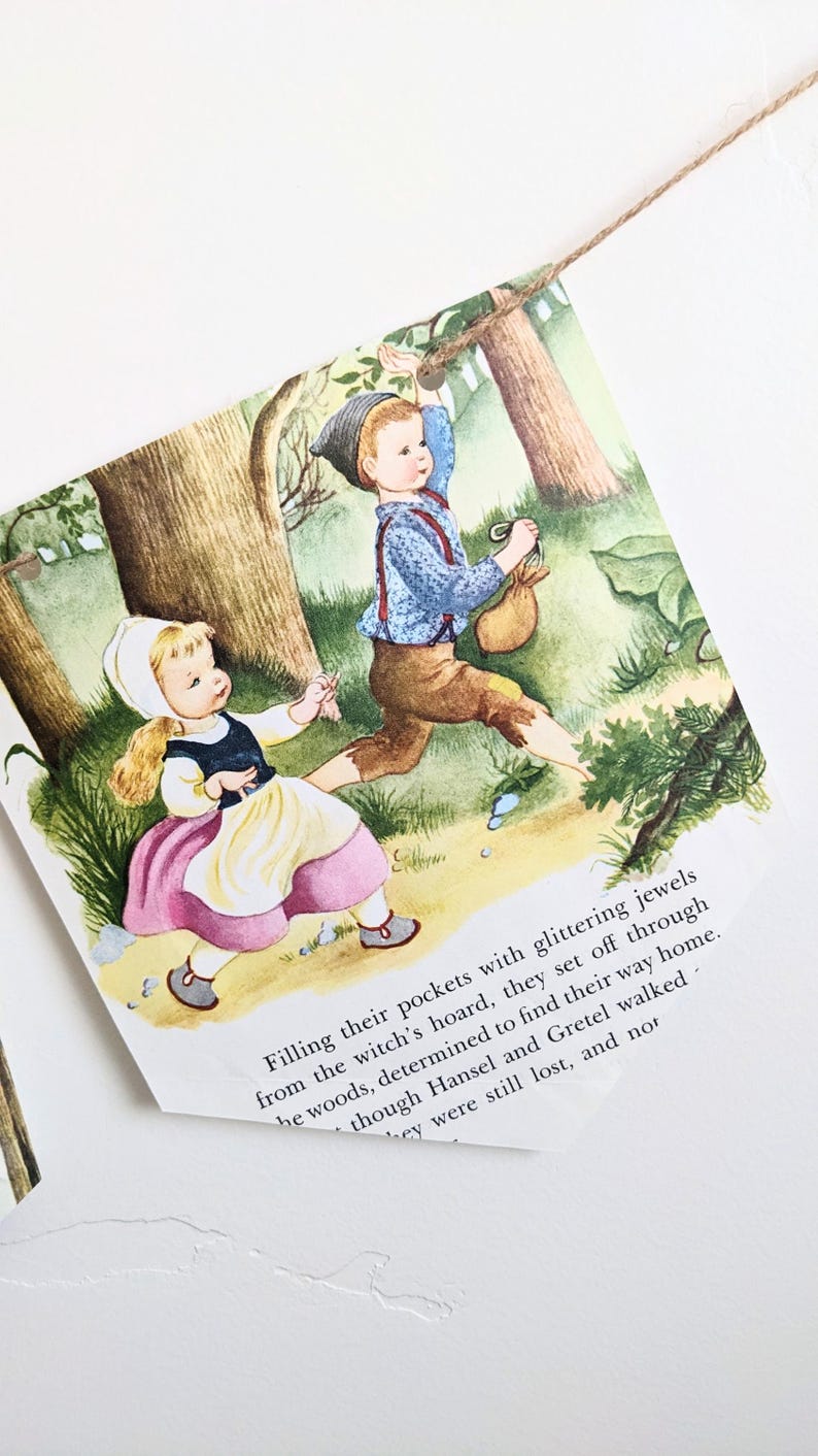 Hansel and Gretel Golden Book Page Garland, Children's Party Banner ...