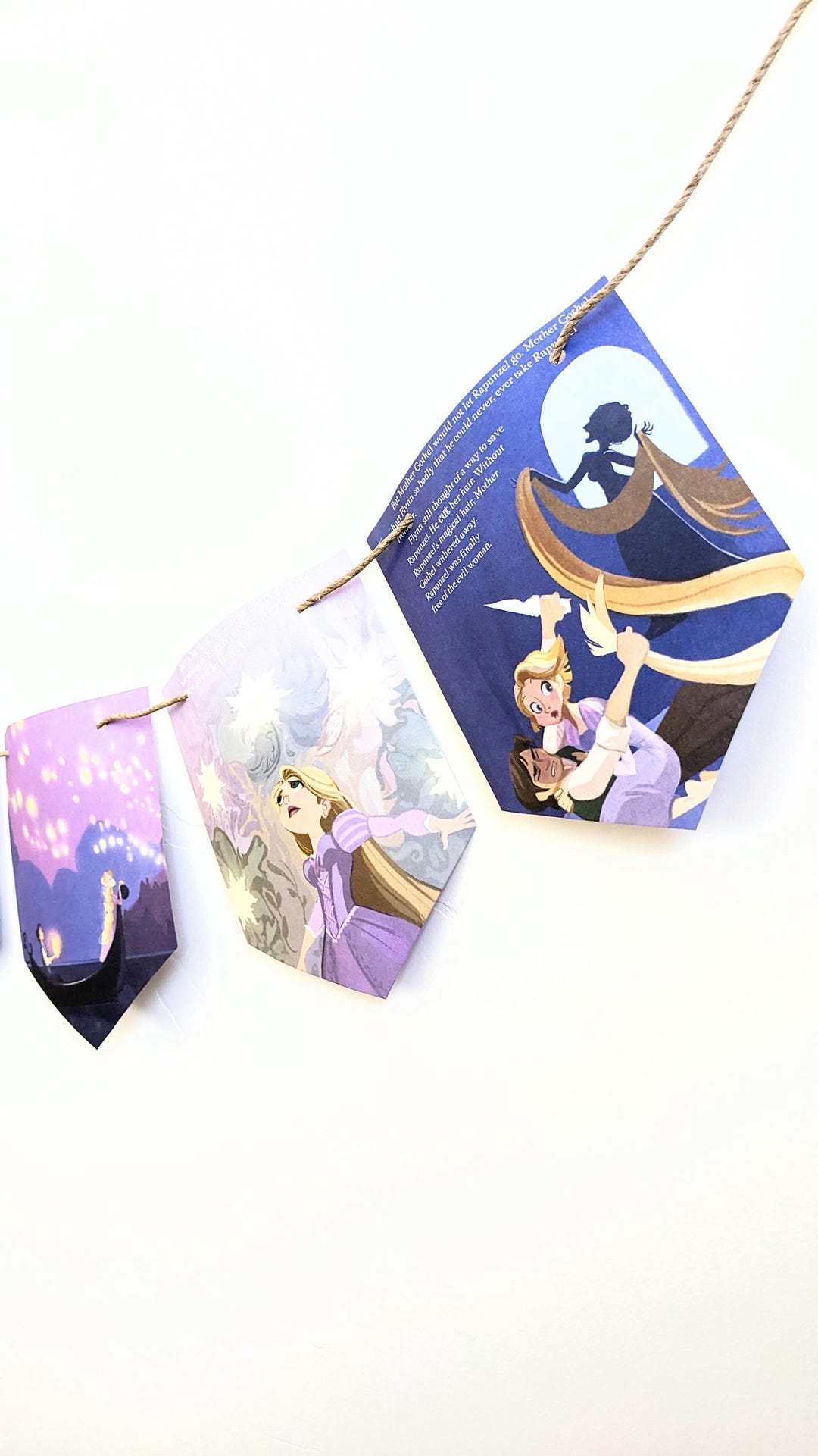 Rapunzel Tangled Golden Book Page Garland, Children's Party Banner ...