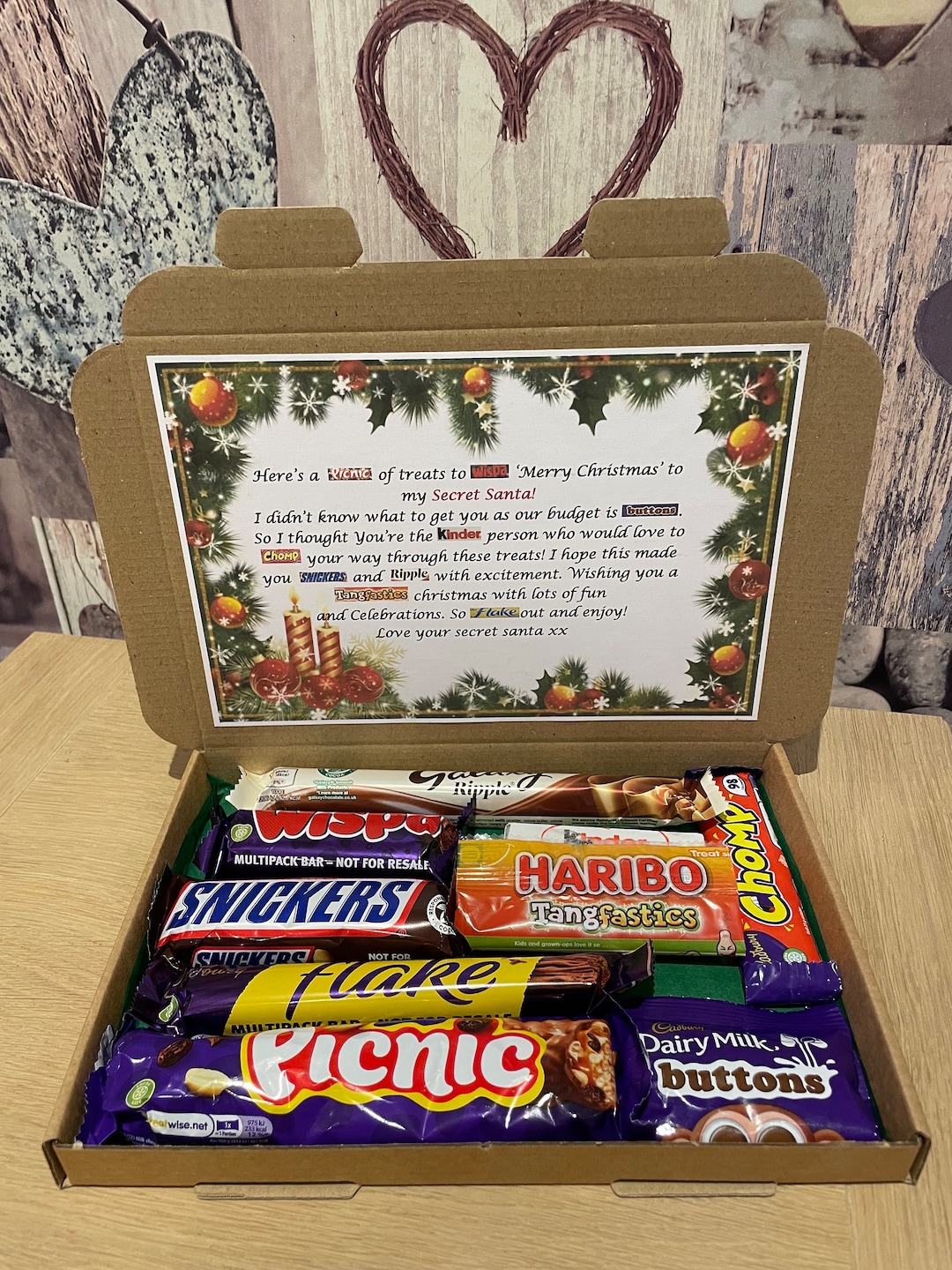 Christmas Secret Santa Chocolate Poem Letter Box Gift, Can Be ...