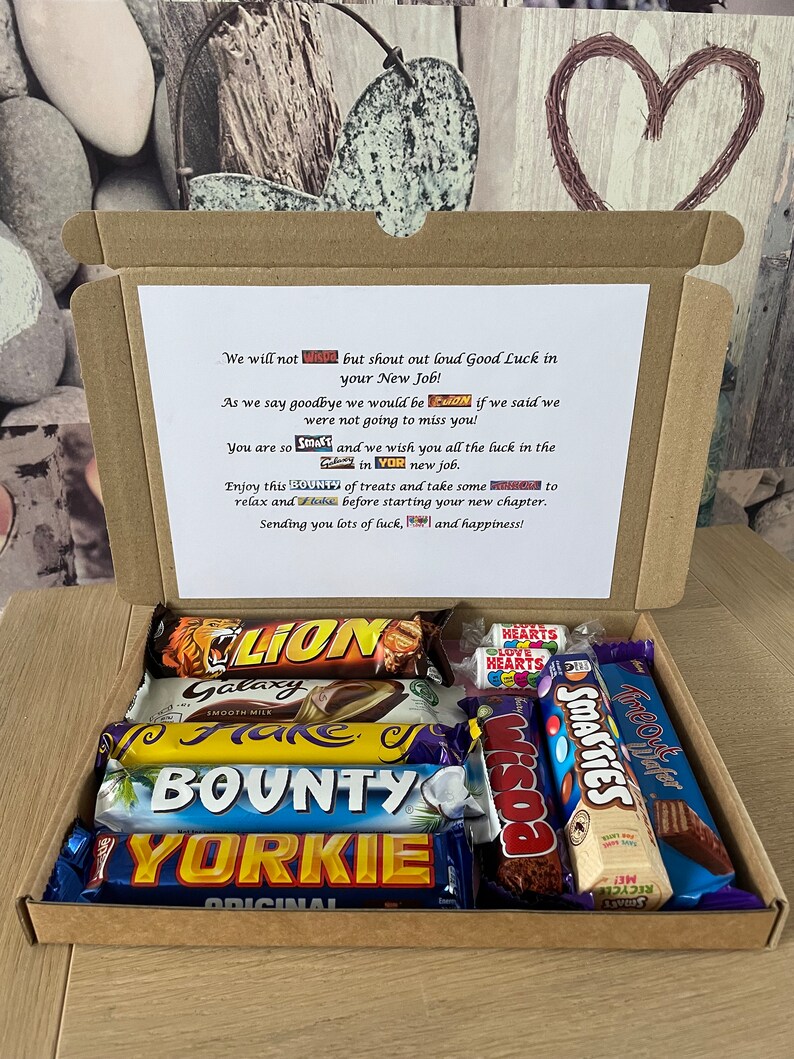 Good Luck/ New Job, Sorry Your Leaving Chocolate Poem Letter Box Gift ...