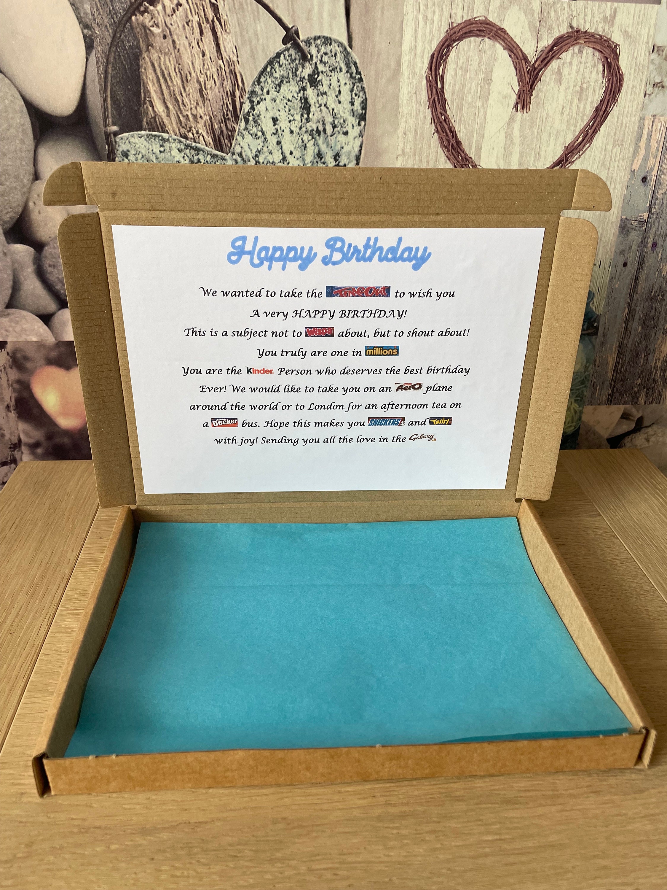 Happy Birthday Chocolate Poem Box Gift. Can Be Personalised With Any ...