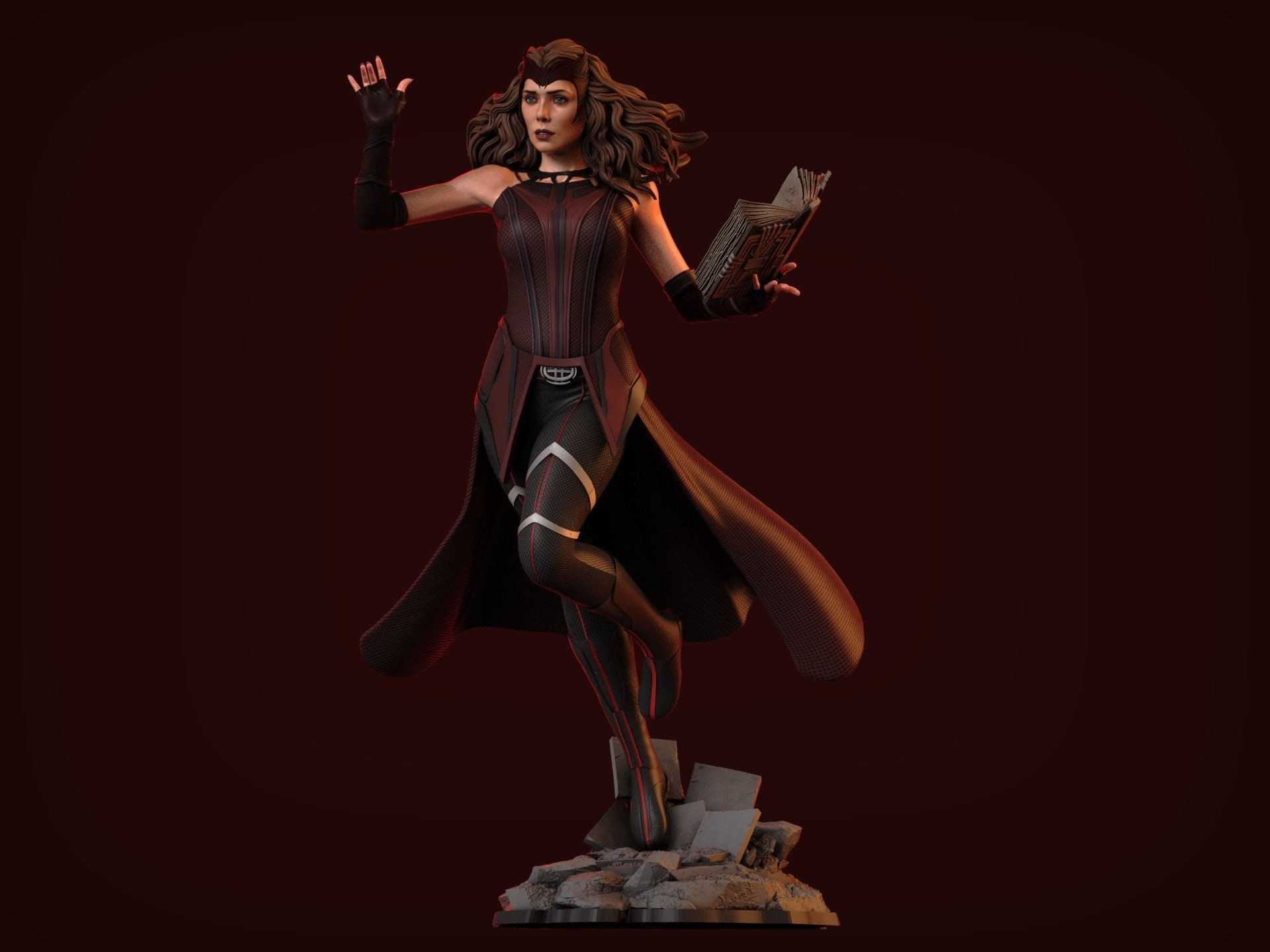 Scarlet Witch - Wanda Maximoff 3D STL File - Scarlet Witch Figure ...