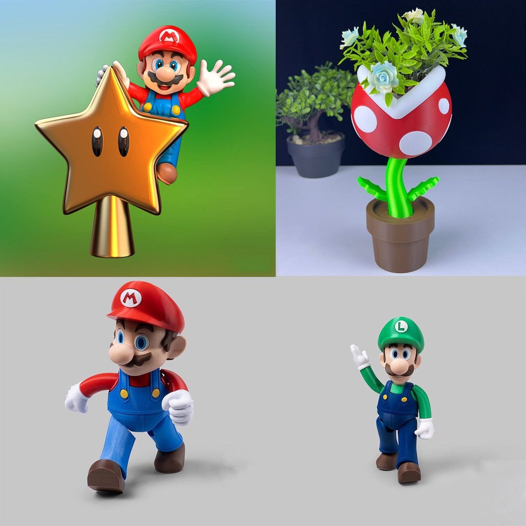 Super Mario Bros Figures Set 3D STL File Super Mario Figures and Plant ...