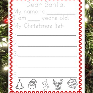 Dear Santa Christmas List Traceable Letters and Coloring Kids Christmas ...