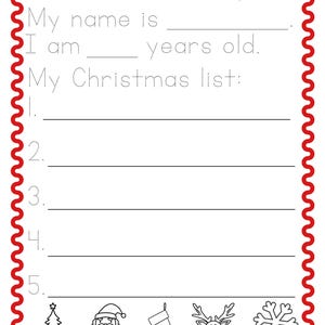 Dear Santa Christmas List Traceable Letters and Coloring Kids Christmas ...