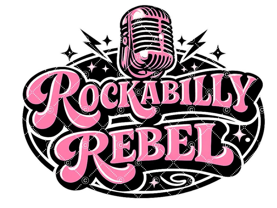 Rockabilly Rebel Greaser Mic 50s Retro Pin up Style 1950s PNG Graphic ...