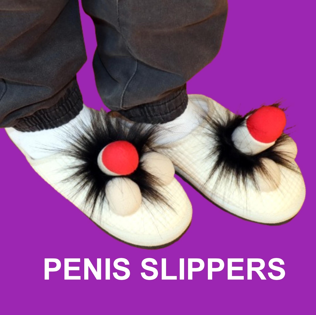 Men's Slippers With Penis, Creative House Shoes, Funny Gifts for Him ...