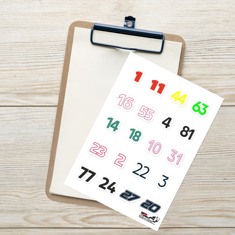 F1 Driver Number Stickers Formula 1 2023 Season F1 Stickers, F1 Gift ...