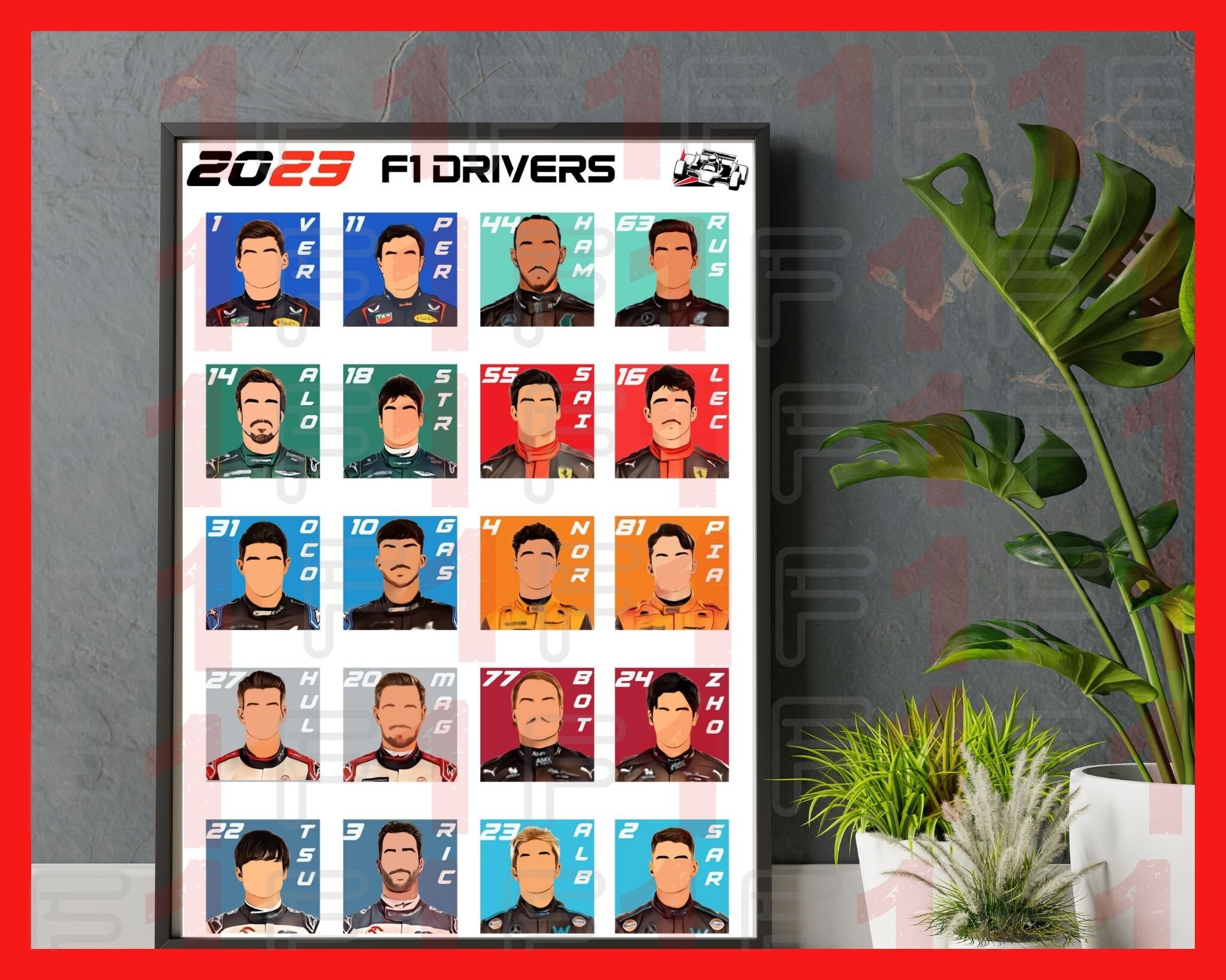 F1 Drivers *UPDATED* 2023 | Digital Download | PNG Jpg PDF | Formula ...