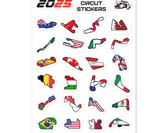 Mysterious Design - 24 Formula 1 Circuit Stickers Bundle 2025, Circuit ...