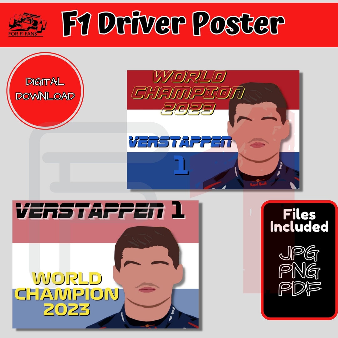 F1 Driver World Champion Driver Poster | Digital Download | SVG PNG ...