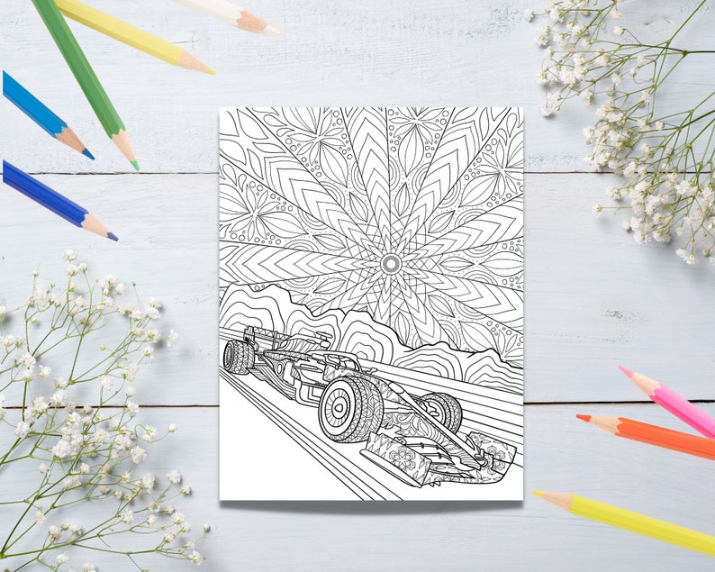 F1 Themed Colouring Pages Set of 5 F1 Printables Coloring Page Digital ...