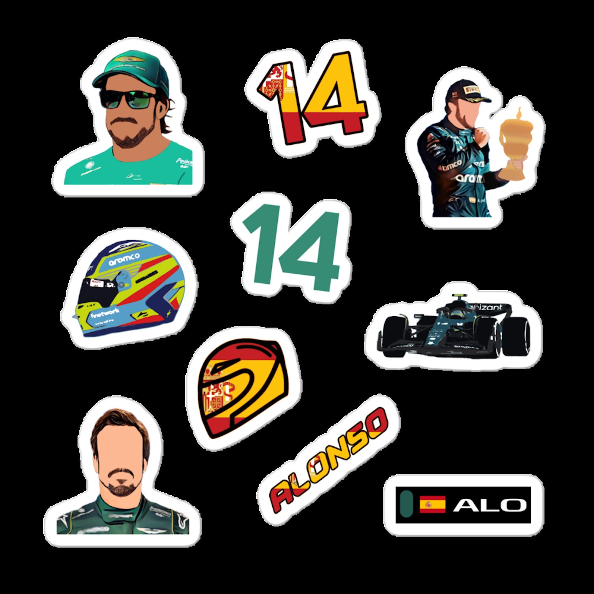 Fernando Alonso Bubble-free Stickers - Etsy