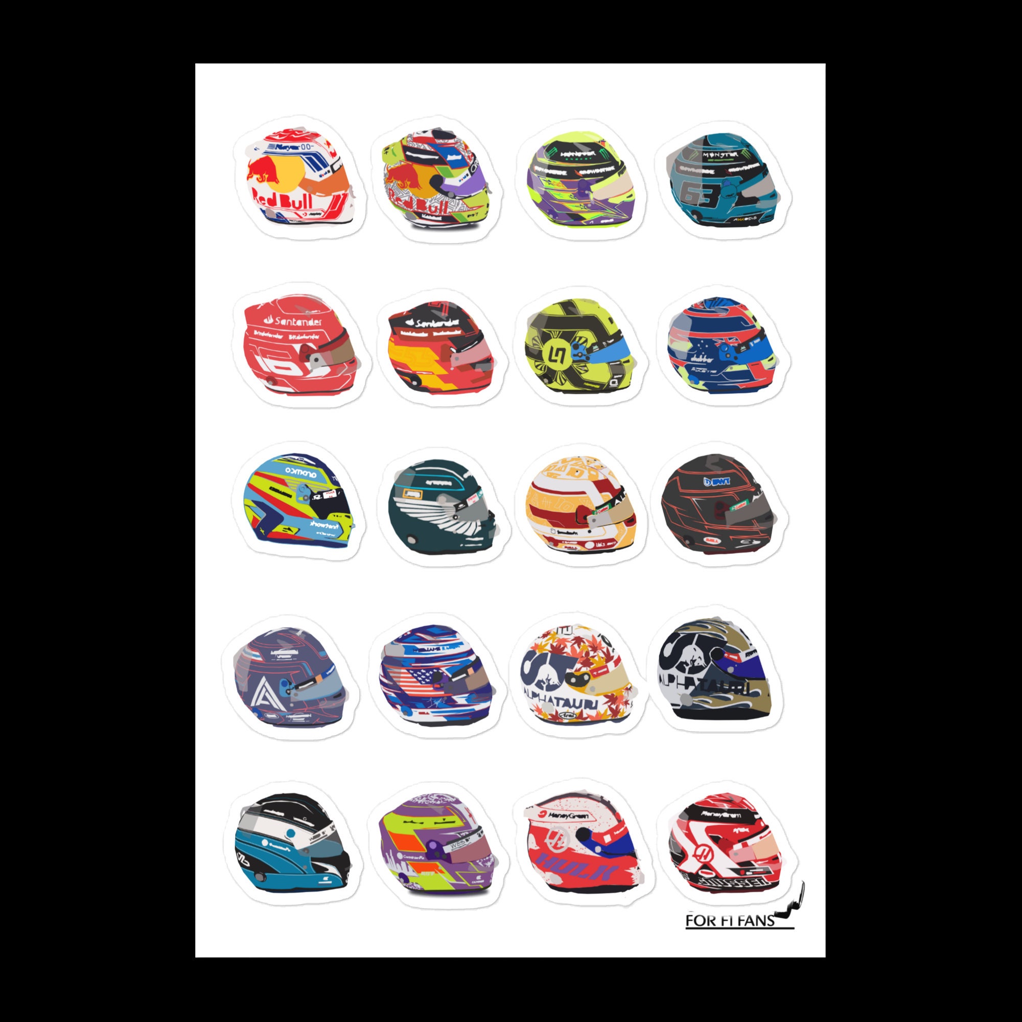 F1 Driver Helmet Stickers Formula 1 2023 Season F1 Stickers, F1 Gift ...