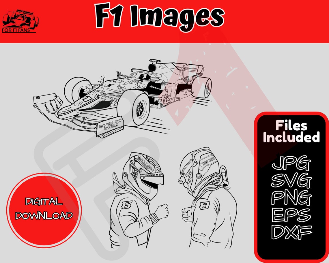 F1 Themed Images Digital Download SVG PNG Formula One Printable File ...
