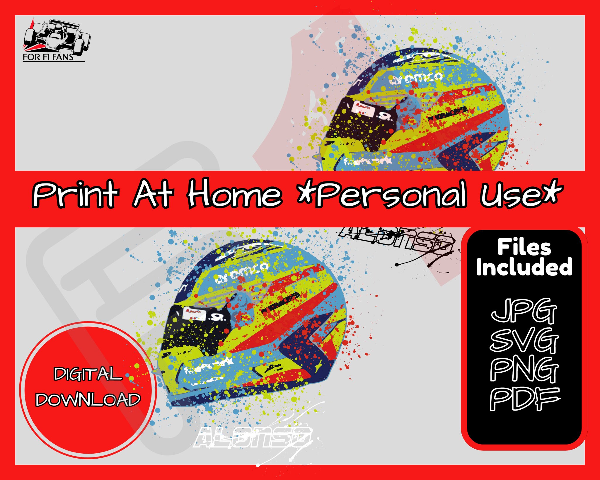 F1 Driver Helmet Image | Digital Download | SVG PNG | Formula One ...
