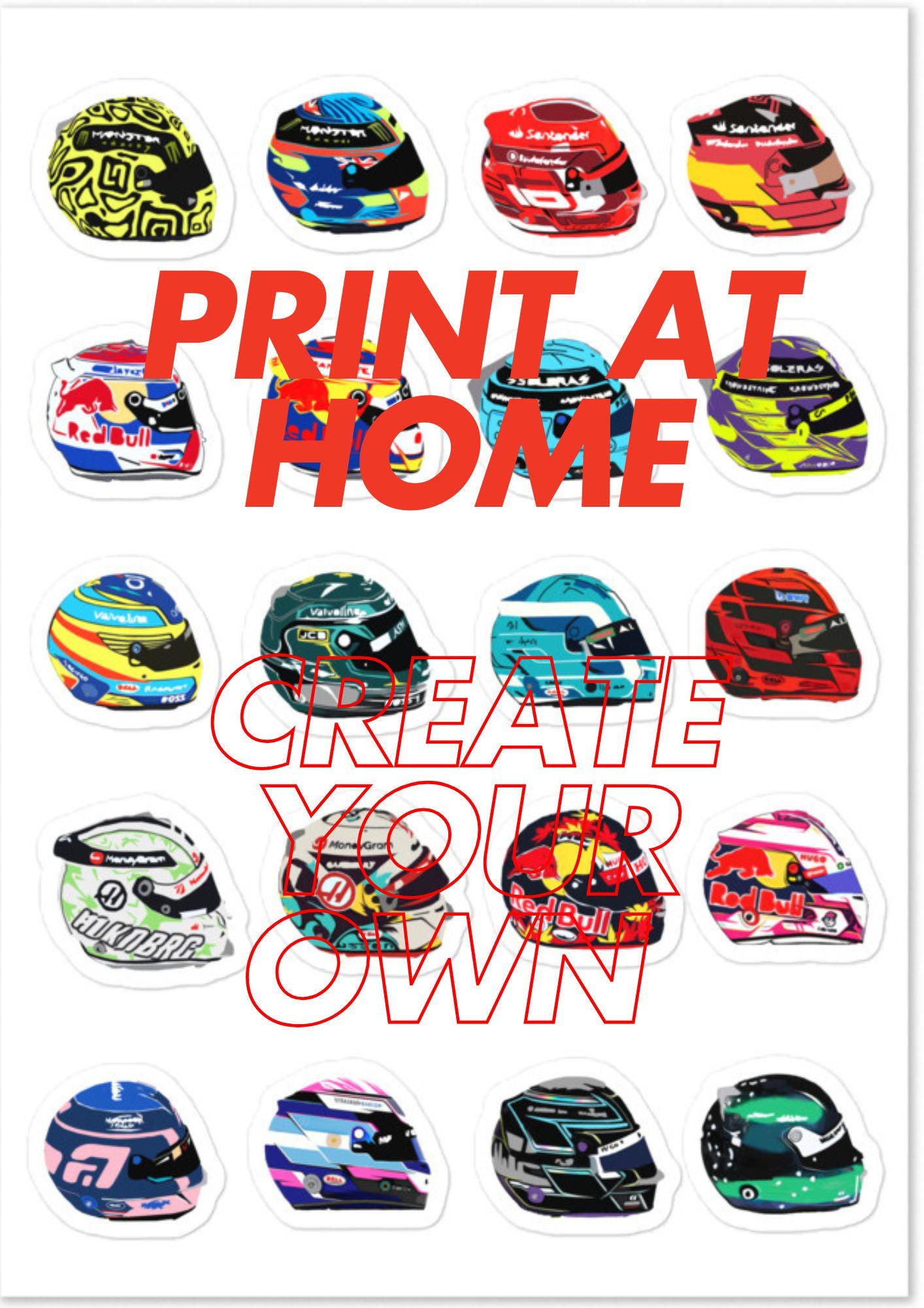 F1 Driver Helmet Stickers Formula 1 2024 Season F1 Stickers, F1 Gift ...