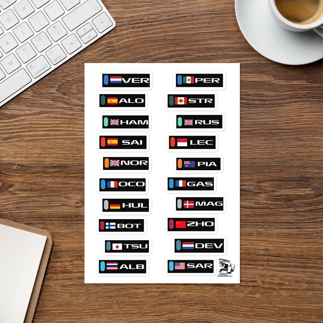 F1 Driver Stickers Formula 1 2023 Season F1 Stickers F1 Gift - Etsy