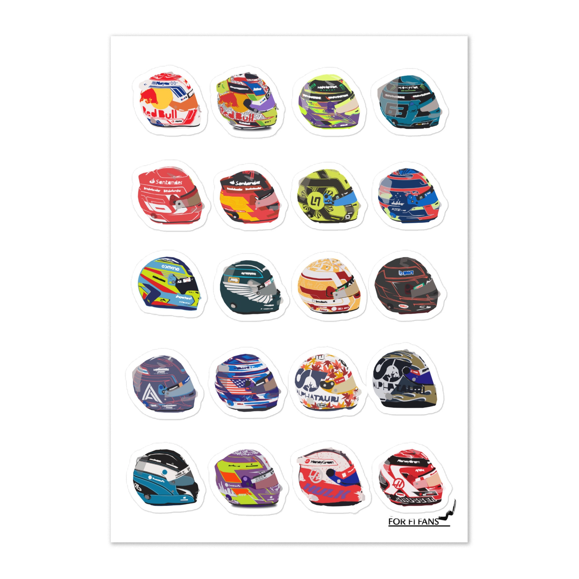 F1 Driver Helmet Stickers Formula 1 2023 Season F1 Stickers, F1 Gift ...