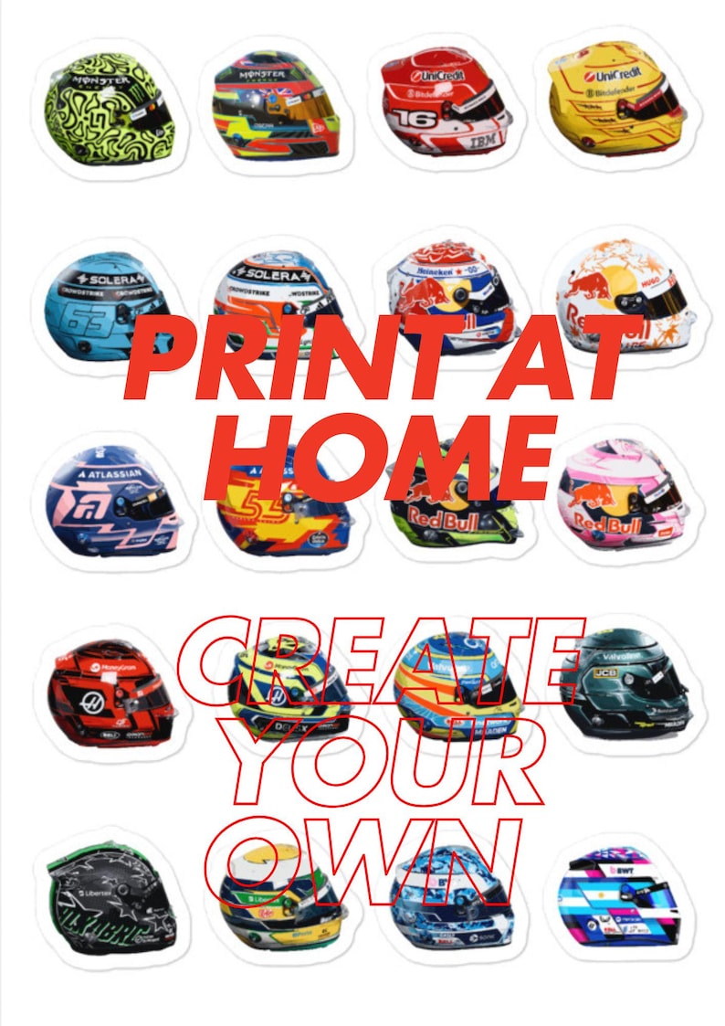 Driver Helmet Stickers Formula 1 2025 Season F1 Stickers, F1 Gift, F1 ...