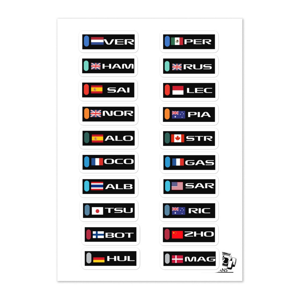 F1 Driver Stickers Formula 1 2023 Season F1 Stickers, F1 Gift, F1 ...