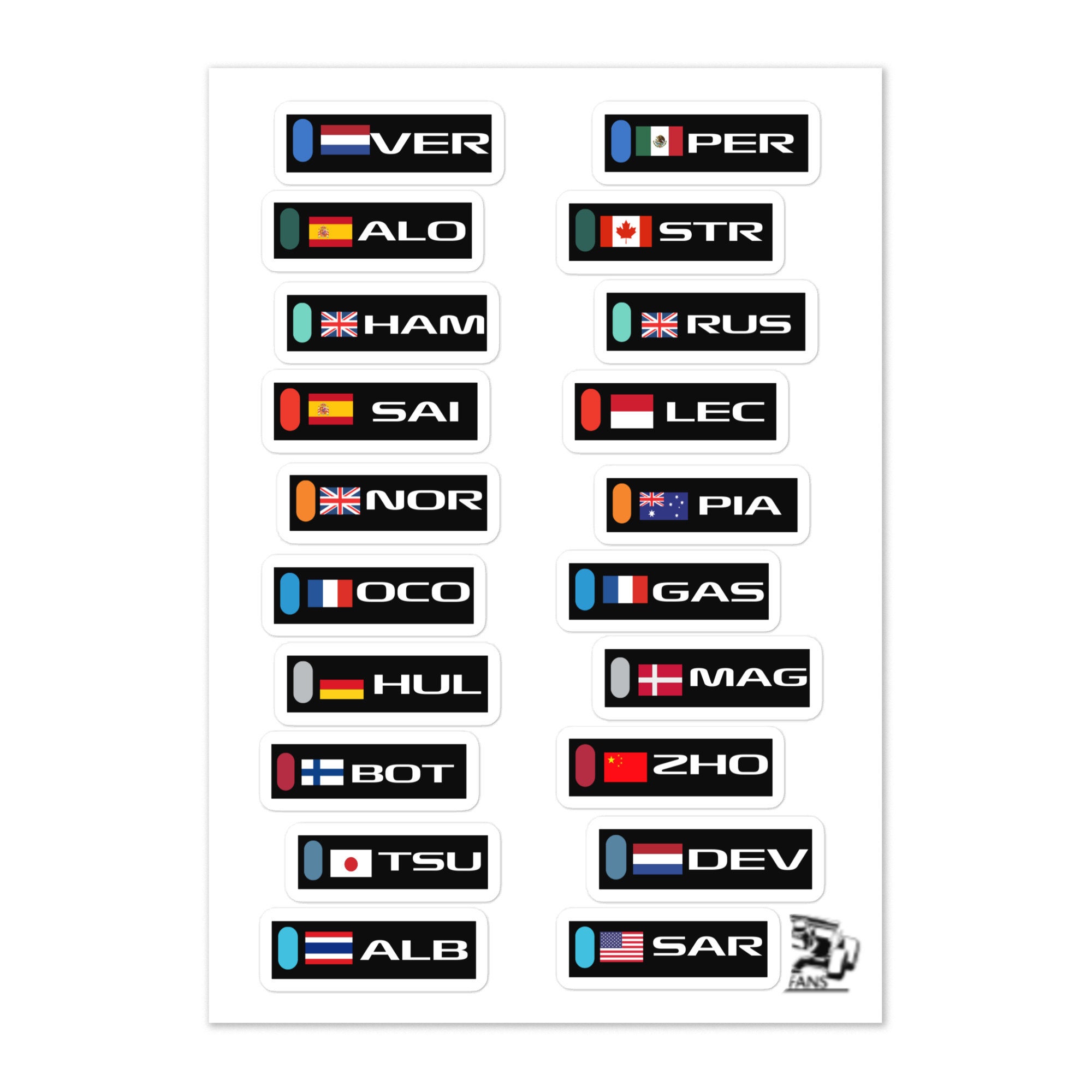 F1 Driver Stickers Formula 1 2023 Season F1 Stickers, F1 Gift, F1 ...