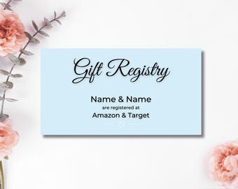 Green Registry Card Template | Wedding Registry | Bridal Shower ...