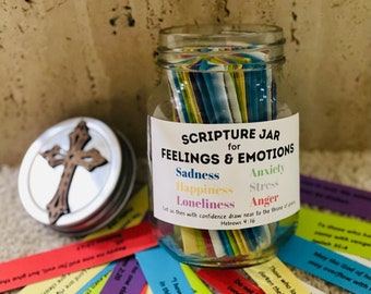 60 BIBLE VERSES for Emotions and Feelings, Scripture Jar for Women ...