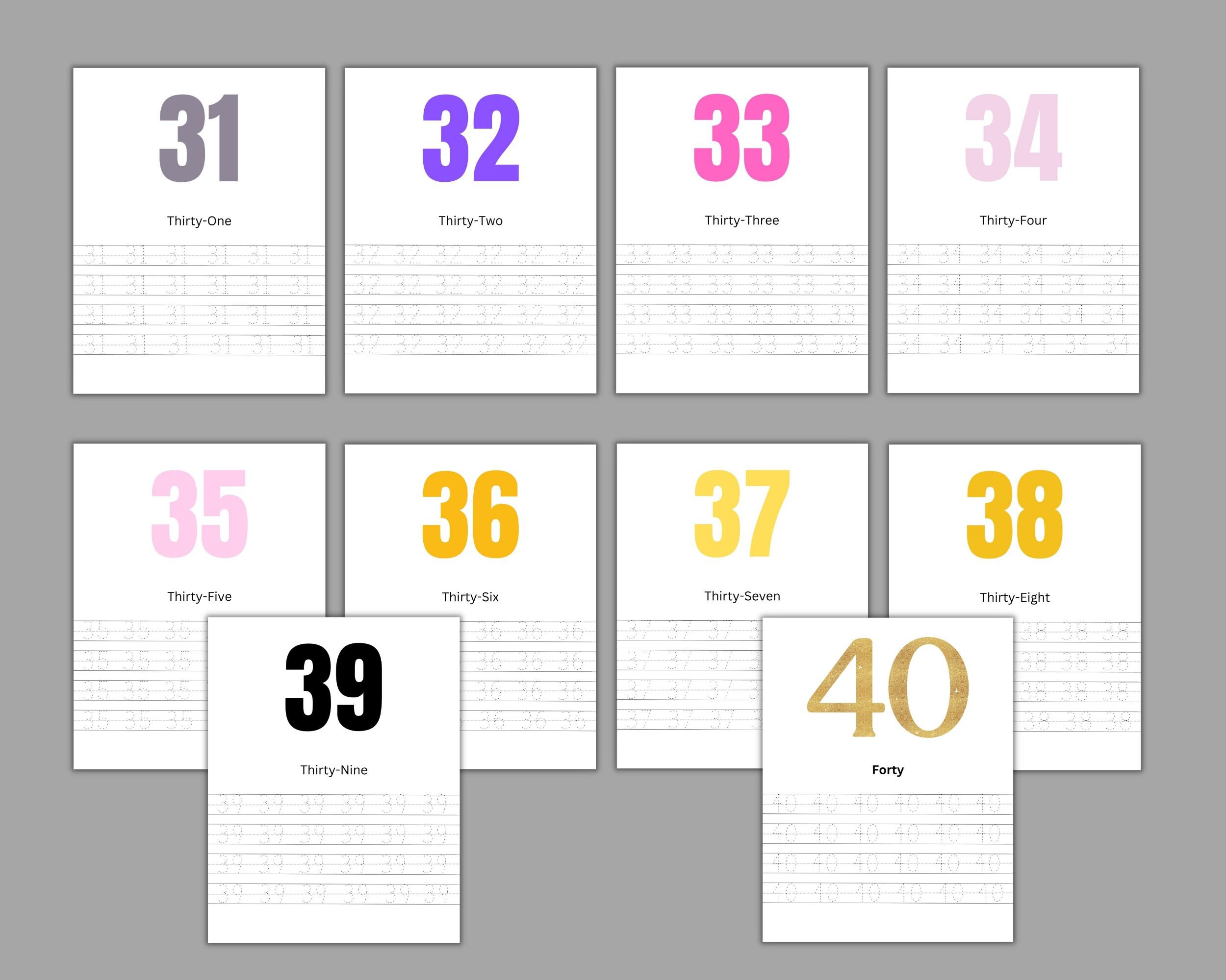 1 to 100 Number Worksheets Handwriting 100 Number - Etsy