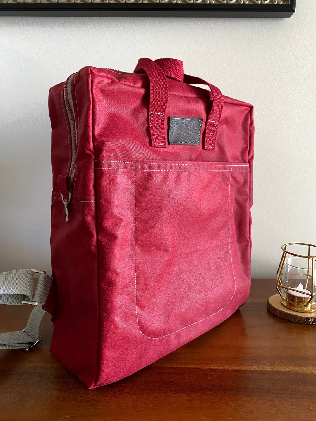 Large Waxed Canvas Backpack - Etsy