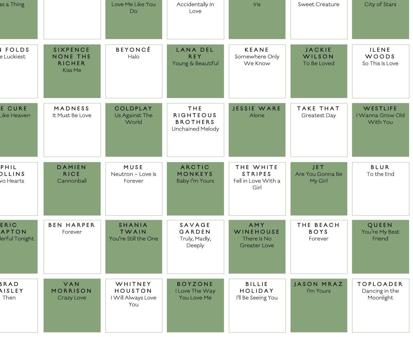 Personalised First Dance Sweepstake With 99 Songs Wedding Activity ...