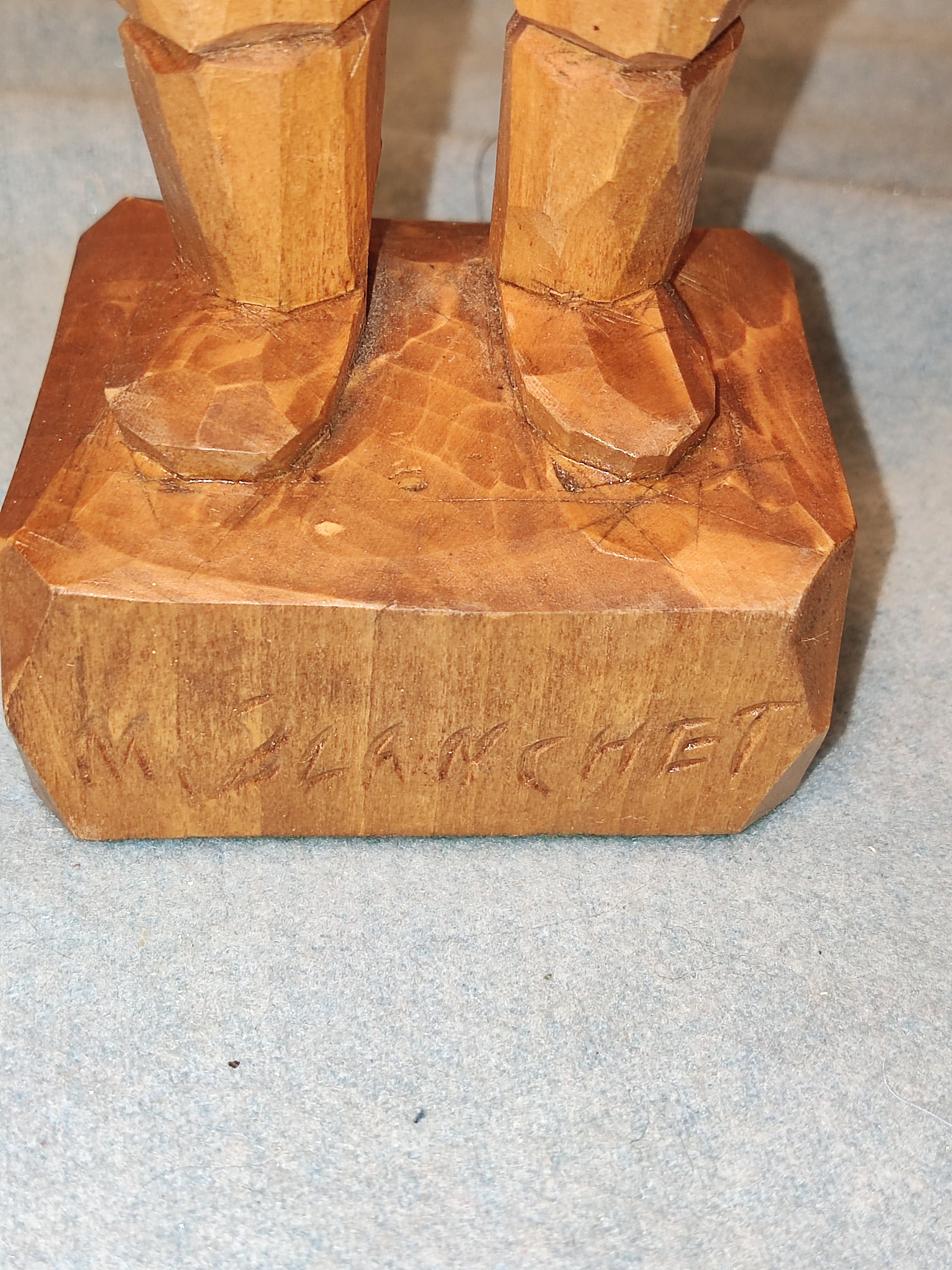 Vintage Carving Folk Art Quebec Wood Man Figurine Wood - Etsy