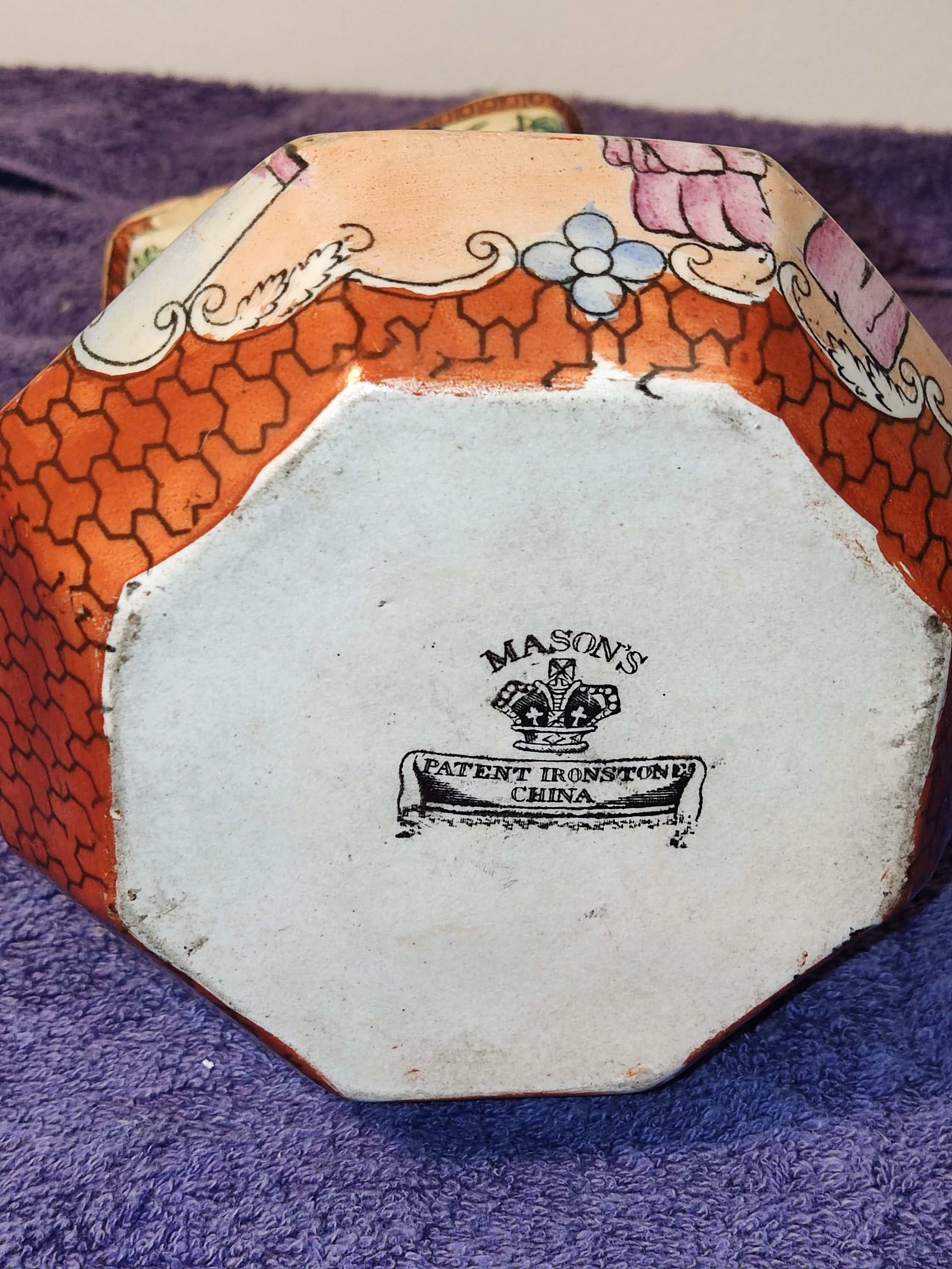 Antique 1800s Mason's Ironstone Octagonal Milk Jug Asian Style Milk Jug ...