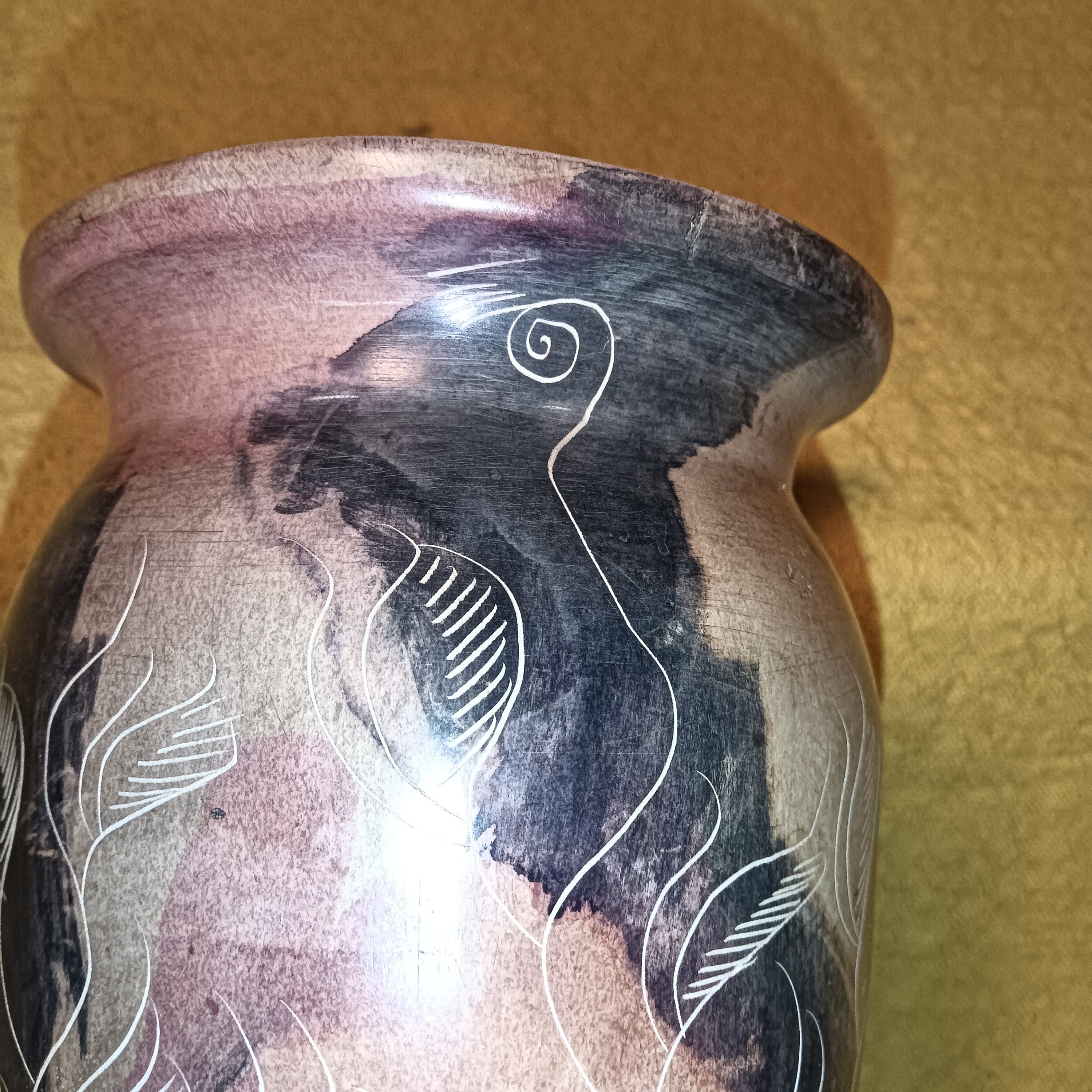 Vintage Hand Carved Kenyan Soapstone Vase Stone Vase African Folk Art ...