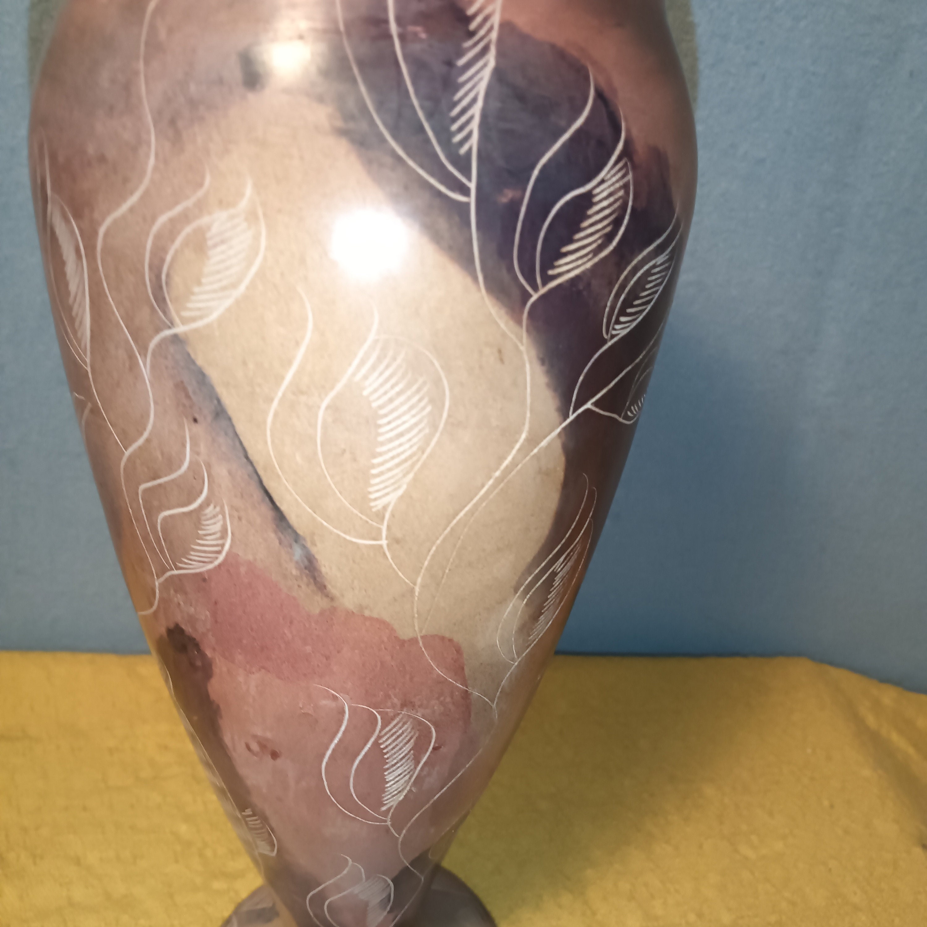 Vintage Hand Carved Kenyan Soapstone Vase Stone Vase African Folk Art ...