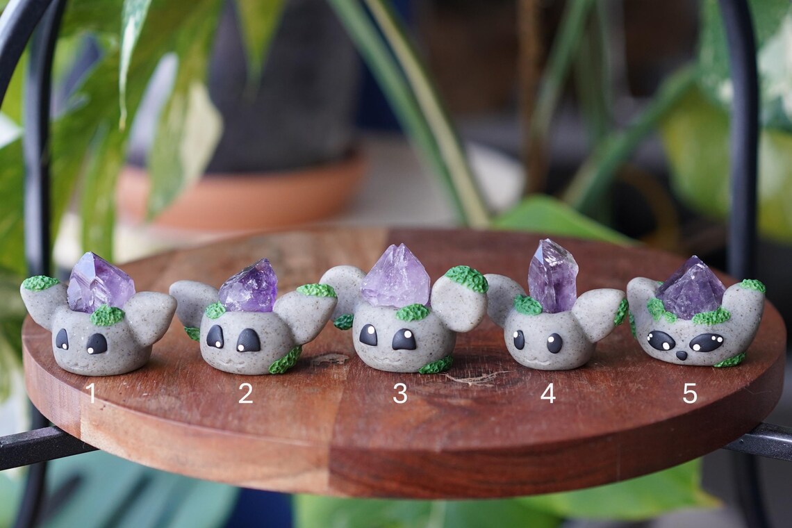 You Choose! Crystal Rock Pets - Clay - Amethyst - Quartz - Handmade ...