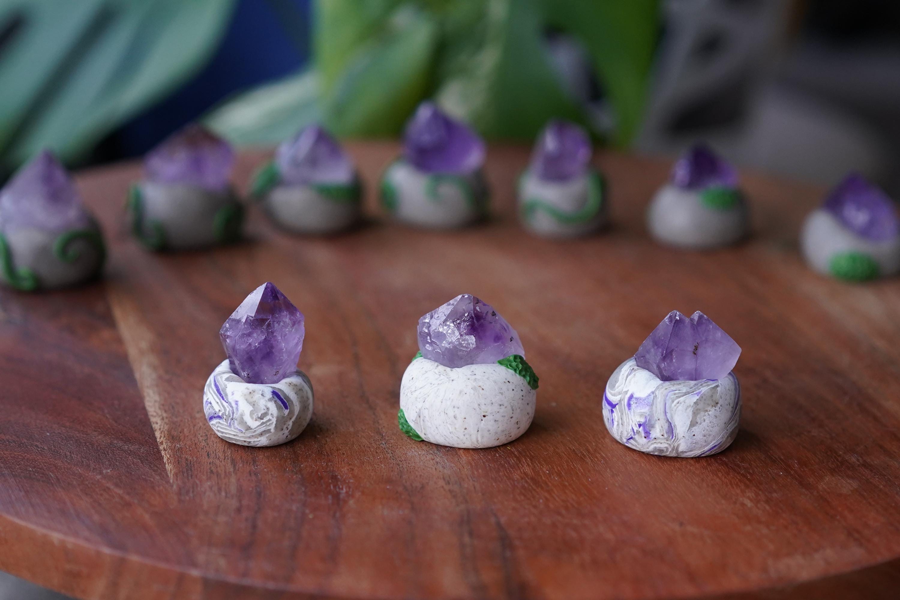 You Choose! Crystal Rock Pets - Clay - Amethyst - Quartz - Handmade ...