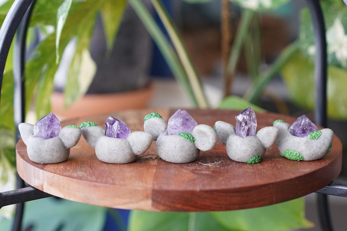 You Choose! Crystal Rock Pets - Clay - Amethyst - Quartz - Handmade ...