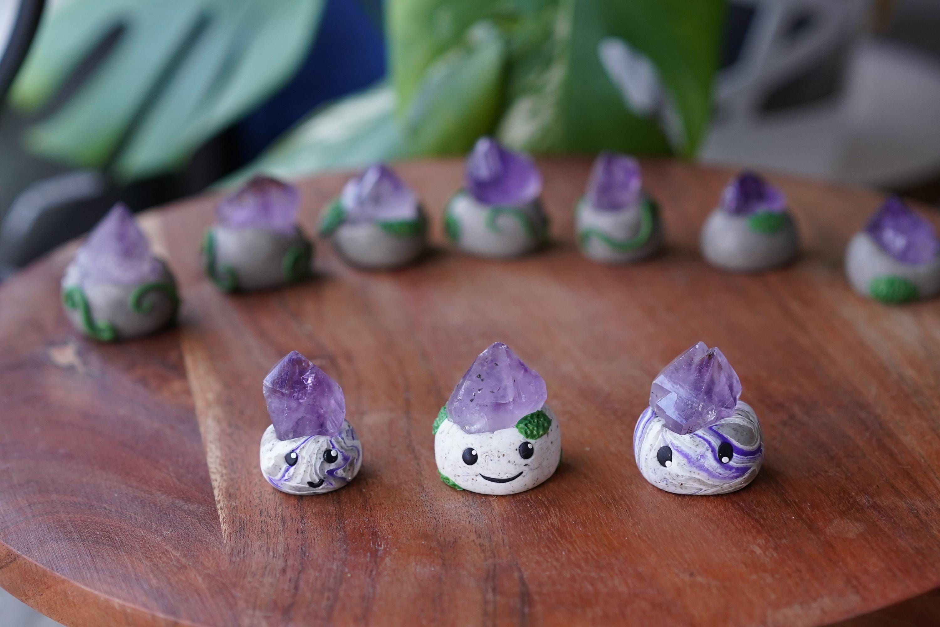You Choose! Crystal Rock Pets - Clay - Amethyst - Quartz - Handmade ...