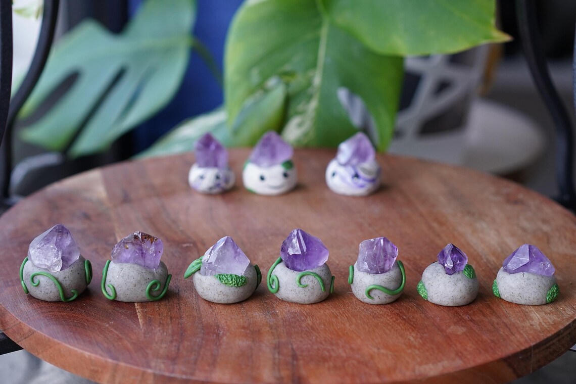 You Choose! Crystal Rock Pets - Clay - Amethyst - Quartz - Handmade ...