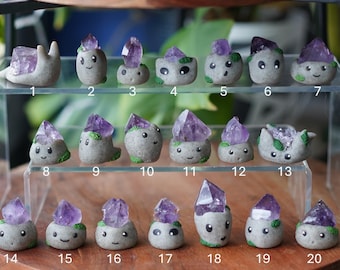 You Choose! Crystal Rock Pets - Clay - Amethyst - Quartz - Handmade ...