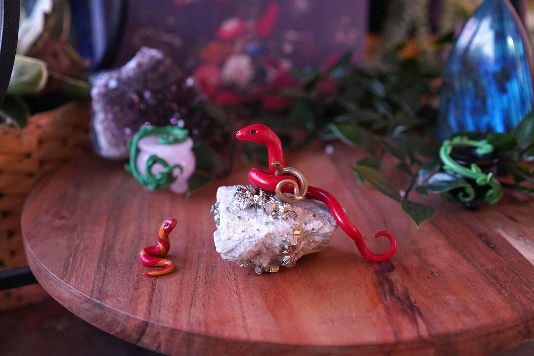 Year of the Snake Pyrite Specimen Clay Hand Sculpted Snakes - Etsy